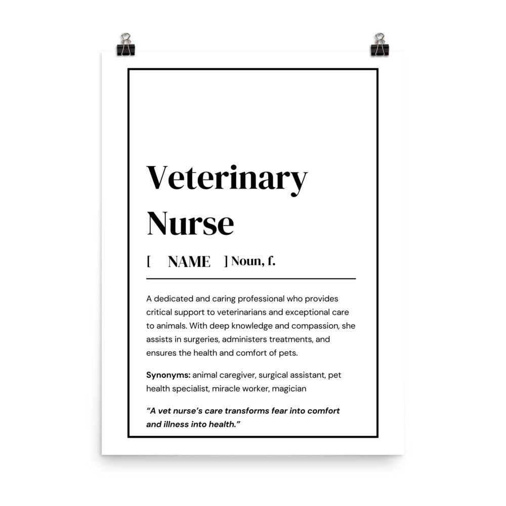 Veterinary Nurse Personalized Poster – I love Veterinary