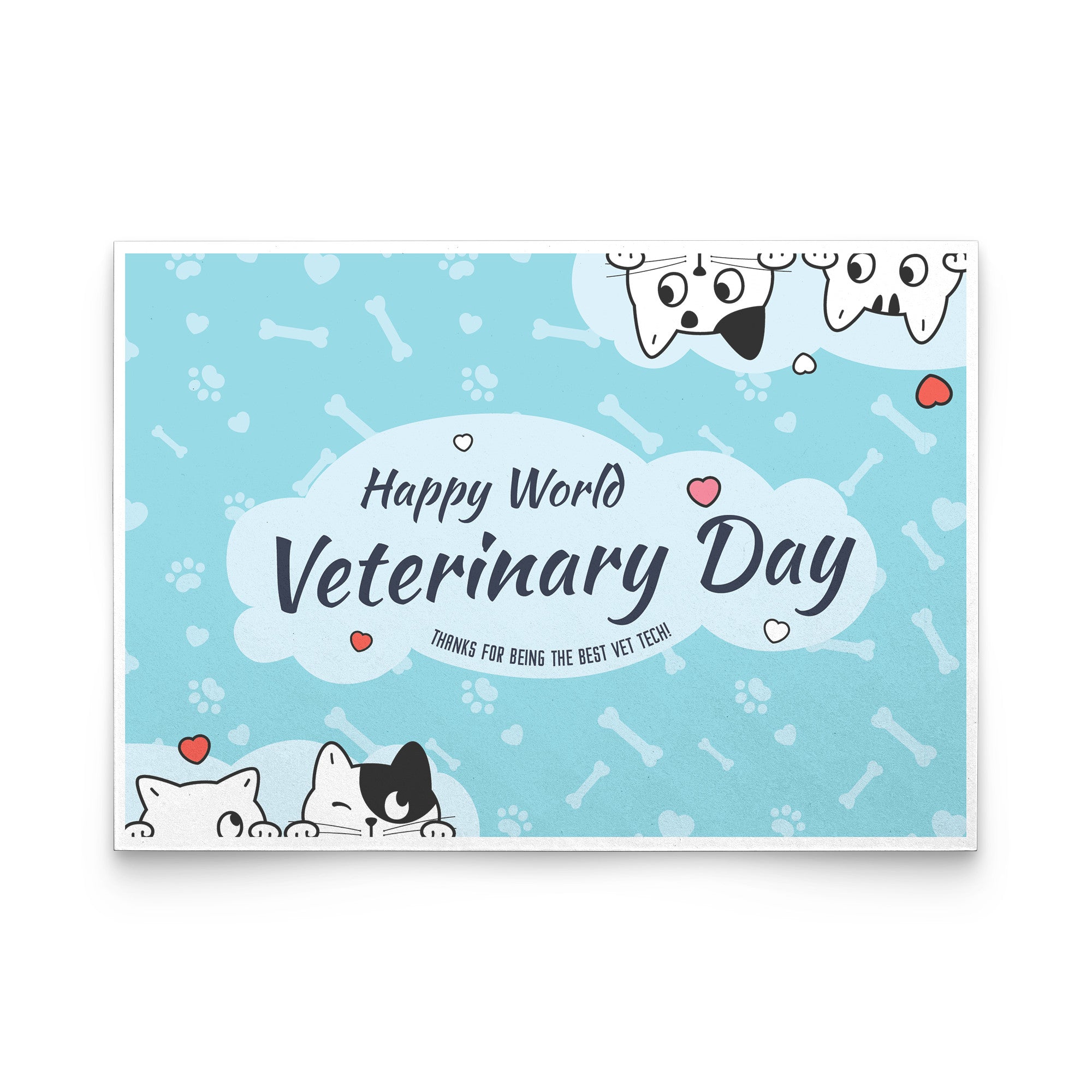 Happy World Veterinary Day! Vet Tech Flat Card – I love Veterinary